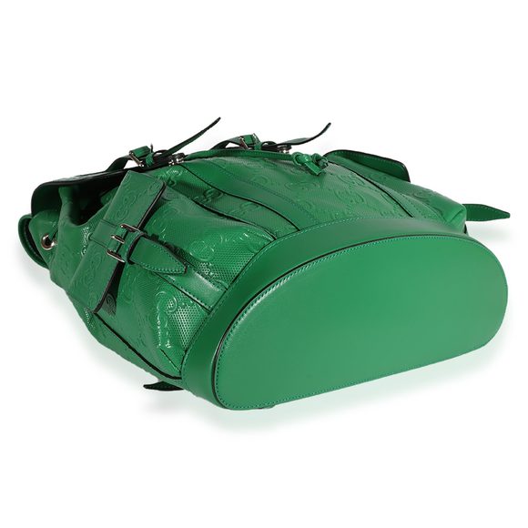 Gucci | Bags | Gucci Green Gg Embossed Leather Backpack | Poshmark